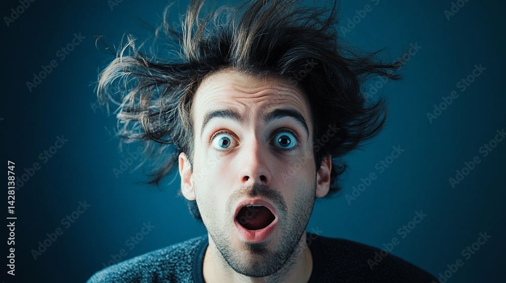 Surprised expression: An image captures a man in a state of surprise ...