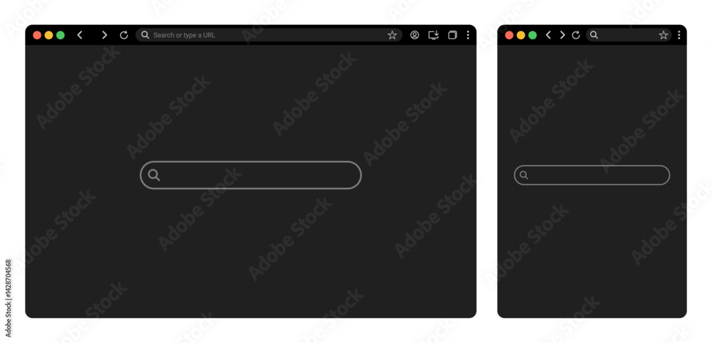 browser Website mockup template. internet browser search engine. Search ...