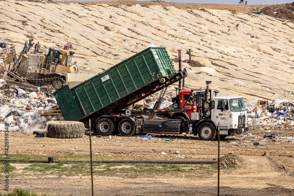 VM waste management dumping at landfill San Diego California April 22 ...