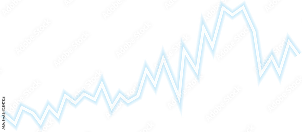Line chart showing a step-like movement, representing incremental ...