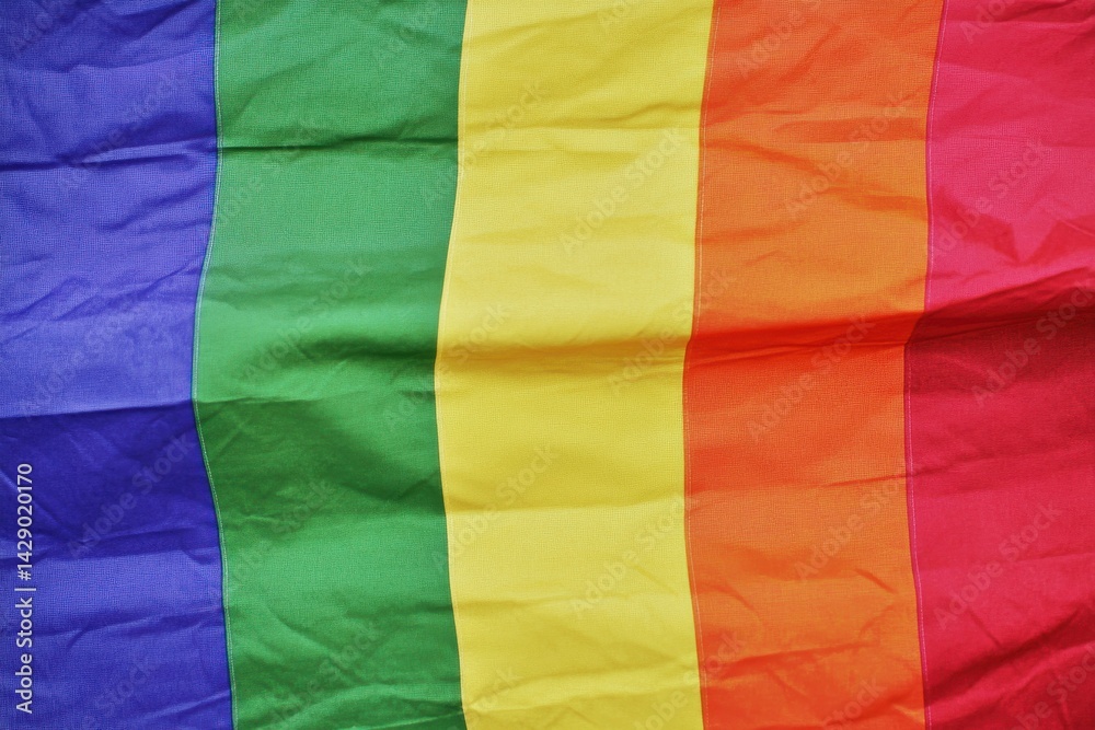 Rainbow Flag Pride LGBT LGBTQIA+ Symbol Colorful Fabric Texture ...