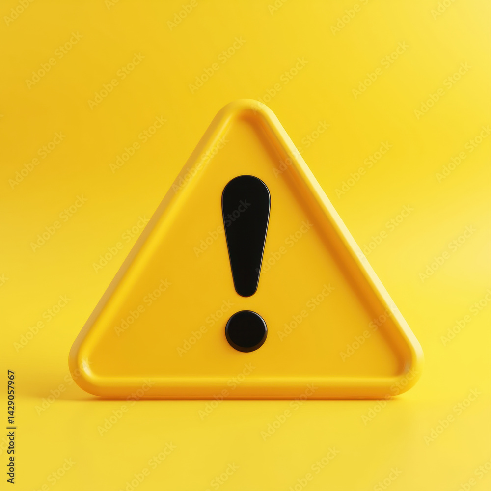 Caution sign warning symbol yellow background alert icon safety notice ...