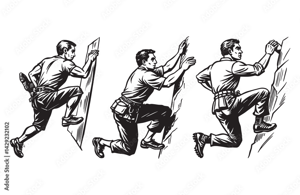 Silhouettes of People Doing Hard Work Construction, Lifting, and Labor ...