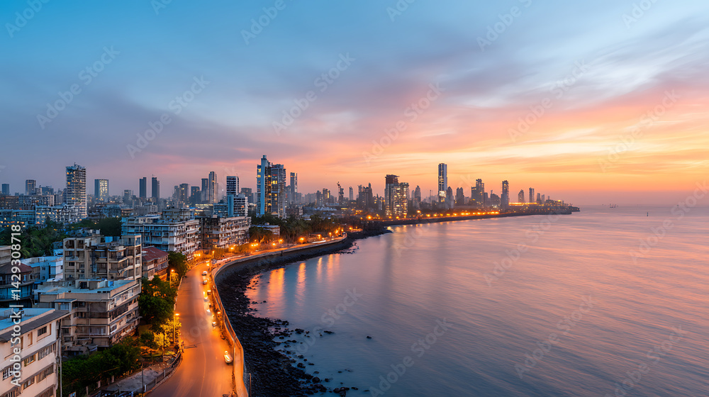 Time lapse of Mumbai city skyline, India Stock Illustration | Adobe Stock