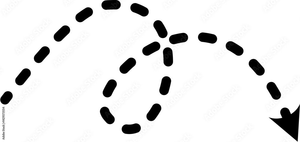 Dashed dotted line arrow vector for use in infographics, presentations ...