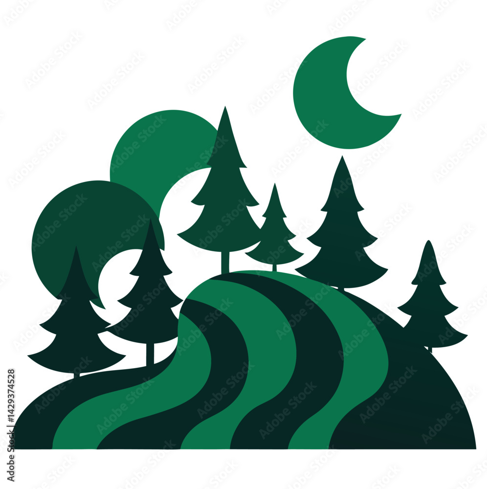 Silhouette Vector Tree Surreal Nature Shapes Collection 6 Abstract ...