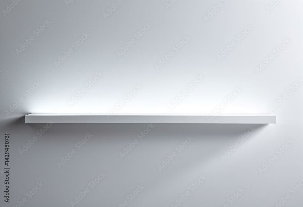 Detail of recessed shelf design with indirect lighting Stock Photo ...