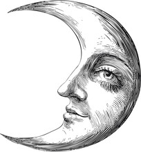Moon With Face Whimsical Art Free Stock Photo - Public Domain Pictures