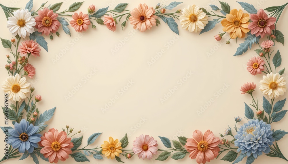 Floral decoration design studio space digital art soft color palette ...