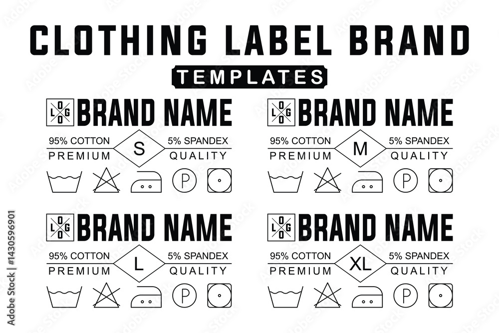 Editable Clothing Tag Design. Custom Brand Labels with Fabric ...