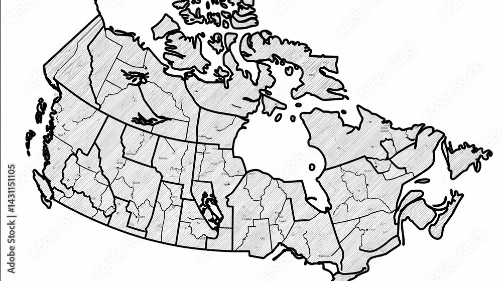 Northern Mosaic Watercolor Map of Canada’s Provinces & Territories ...