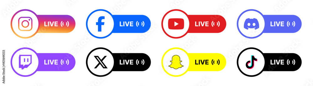 Live stream banner for Instagram, YouTube, Telegram, Twitter, TikTok ...