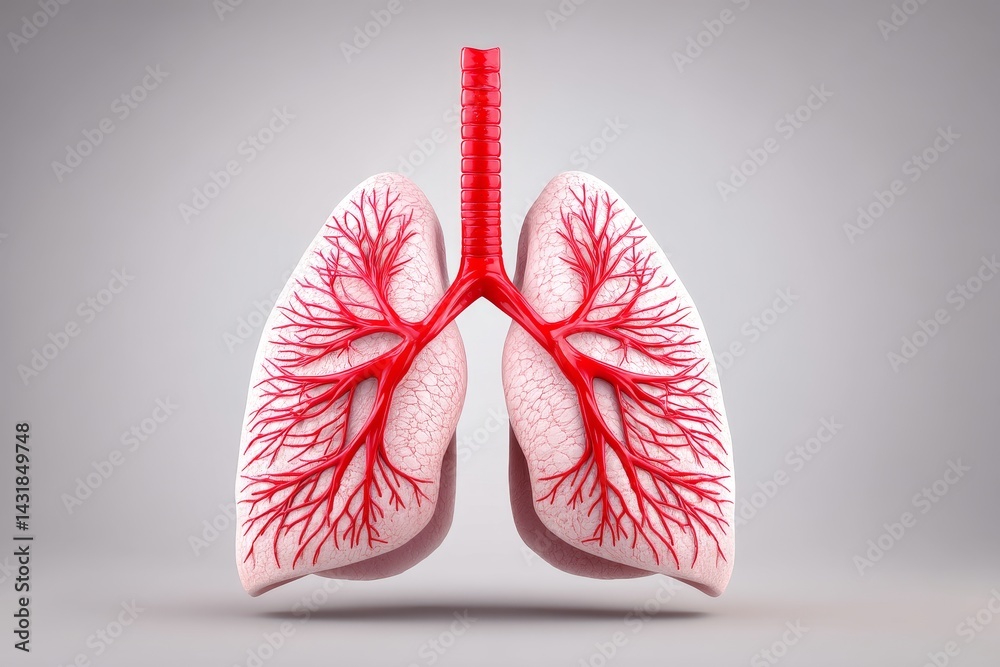 Human Lungs Anatomy: A 3D Medical Illustration - Detailed 3D model of ...