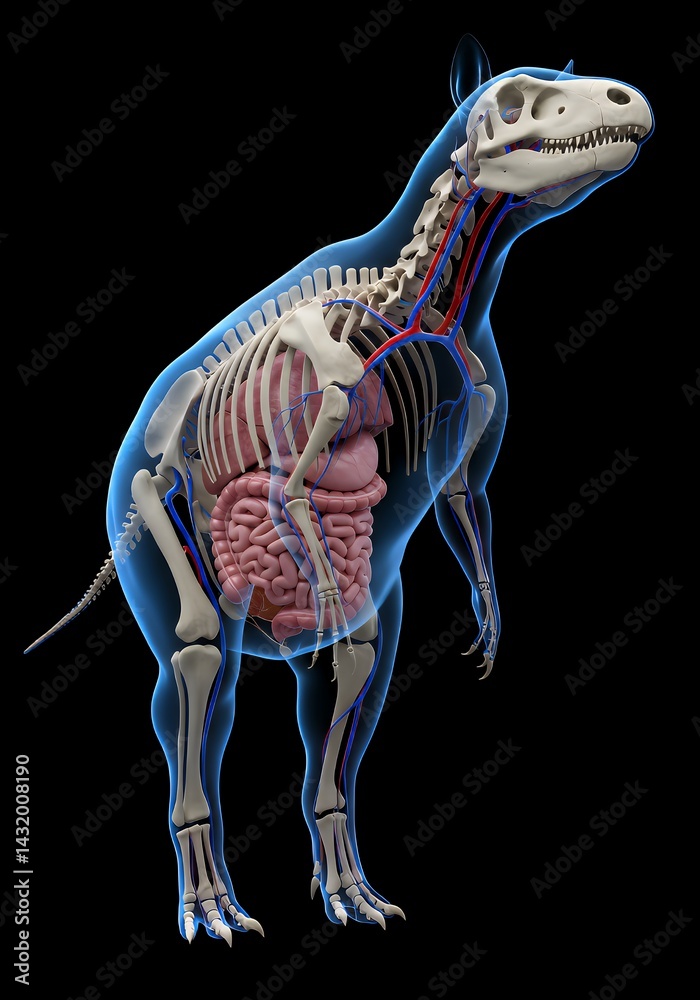 Stock-Illustration „Didelphodon vorax skeleton anatomy diagram ...