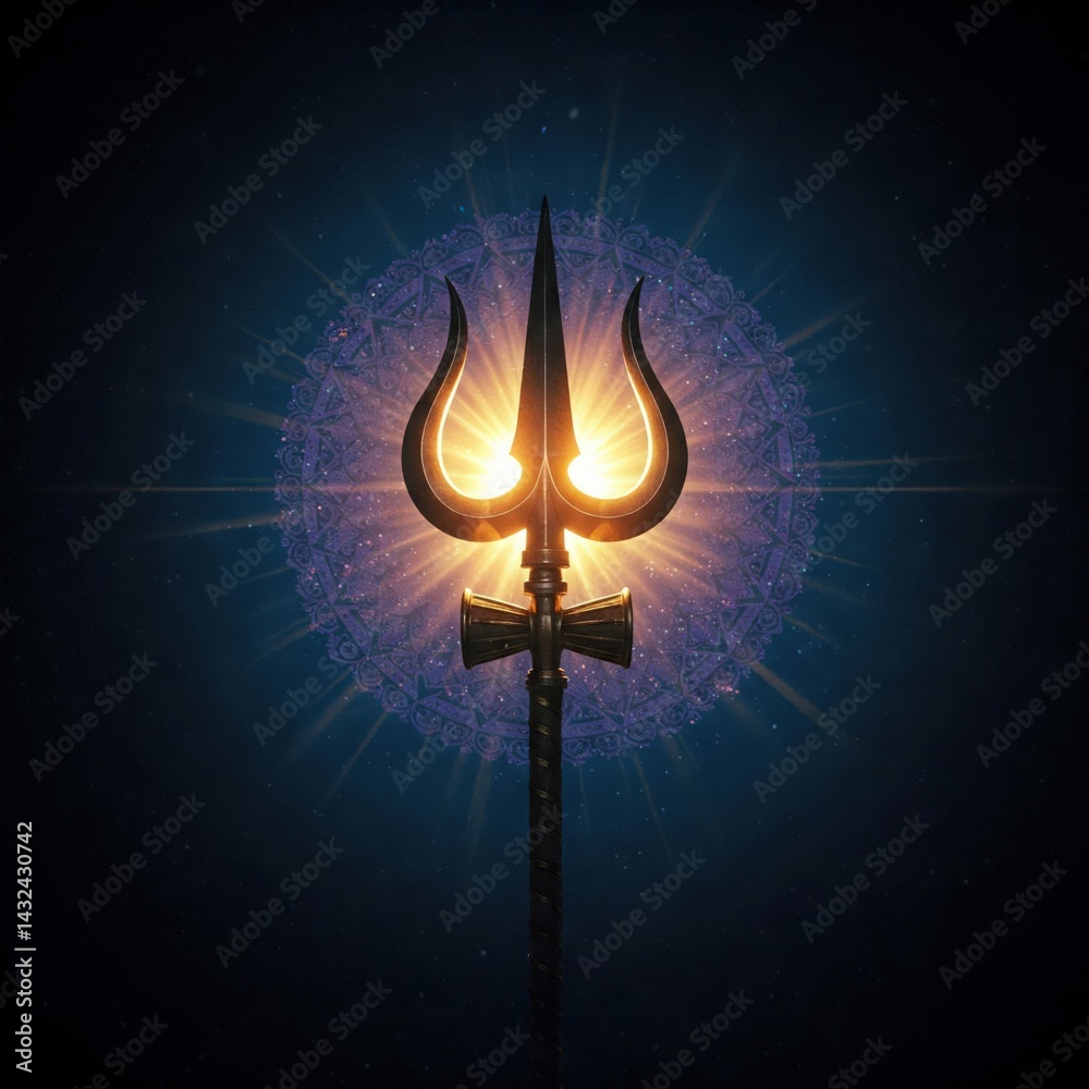 Shivji Trisul on black background | trishul Lord Shiva Indian God of ...