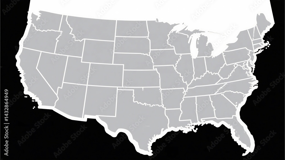 us map with no state names perfect for educational materials, travel ...