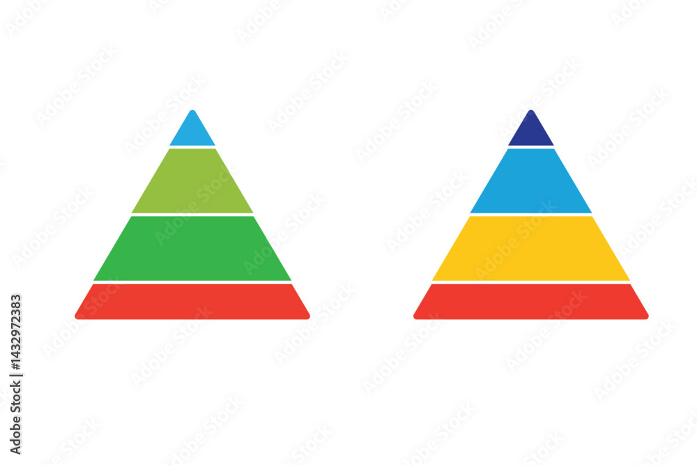 Levels of triangular pyramid. Triangle pyramid chart. Maslow layer ...
