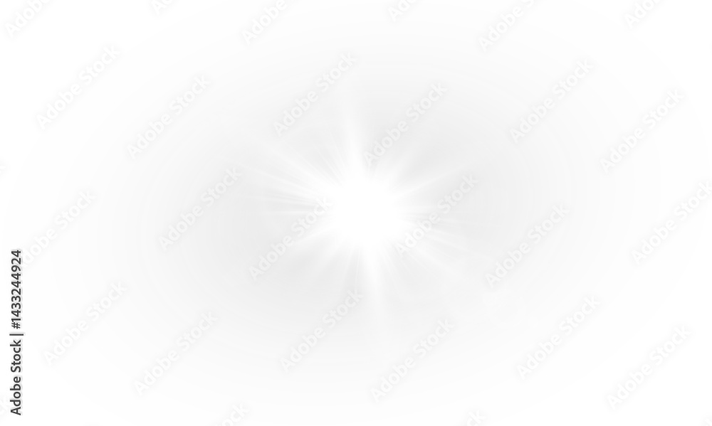 Ilustrace Glow isolated white transparent light effect, sun light with ...