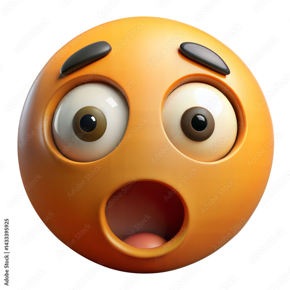 3d emoji shocked face, 3D Rendering shocked emoji with emotion isolated ...