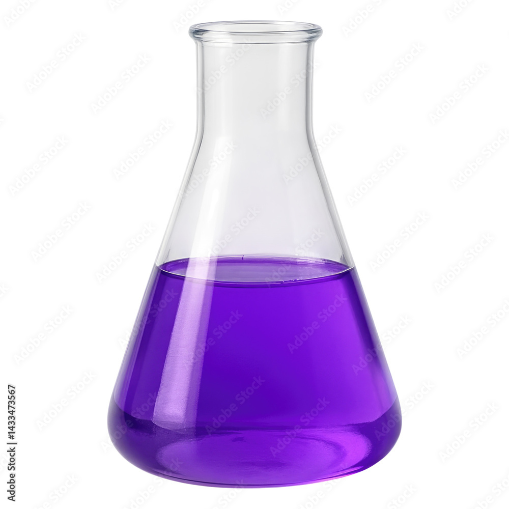 Purple Liquid in Erlenmeyer Flask Scientific Experiment Chemistry Lab ...