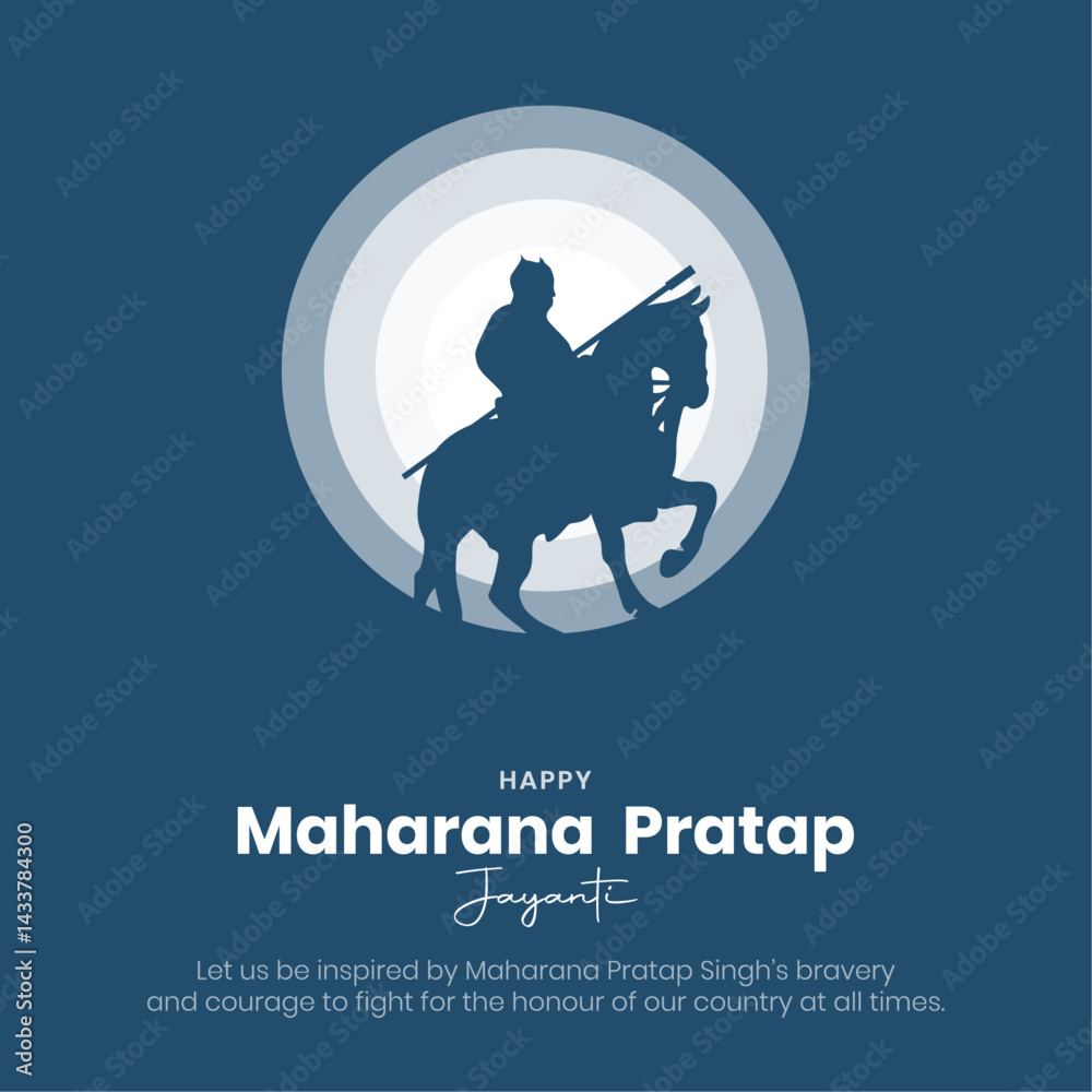 Happy Mahanrana Pratap Jayanti Post and Greeting Card Design. Birth ...