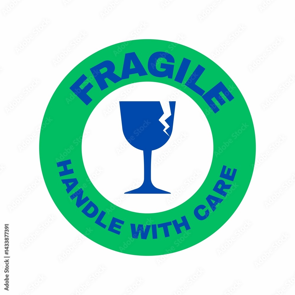 Fragile shipping stamp, Fragile Handle with Care Icon Broken Glass ...
