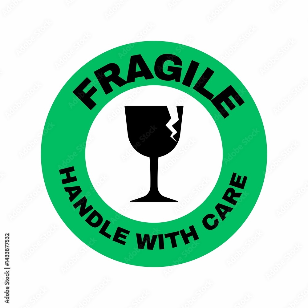 Fragile shipping stamp, Fragile Handle with Care Icon Broken Glass ...