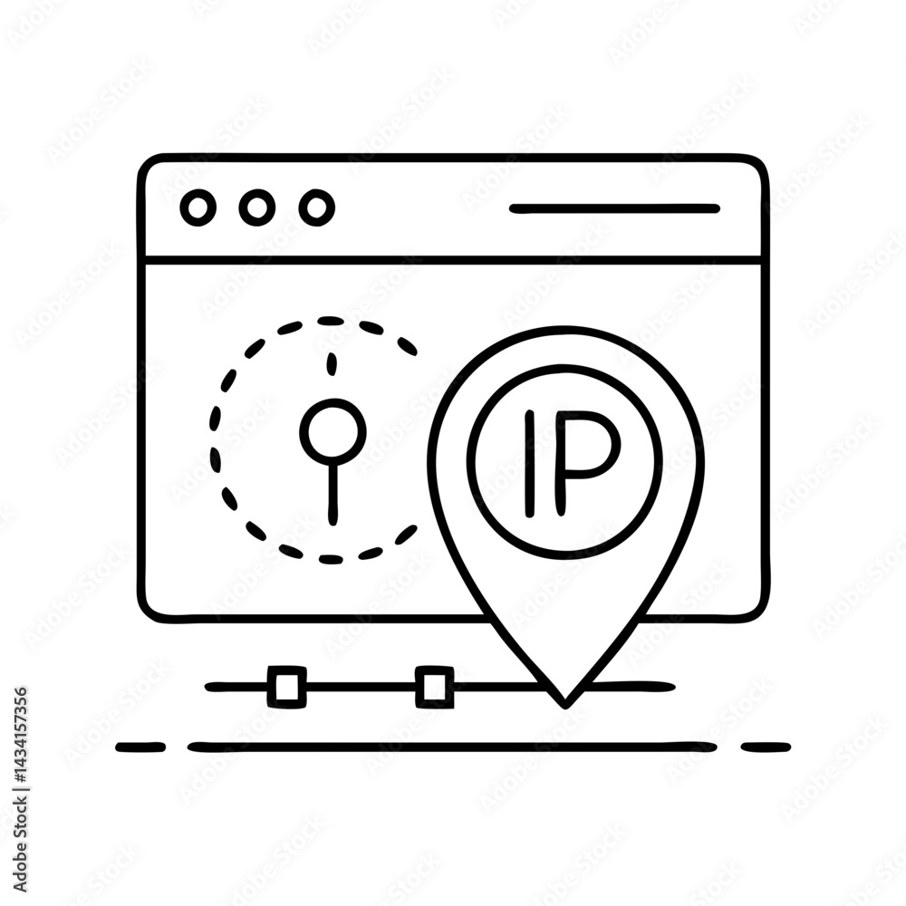 ip address icon, ip address line art - simple line art of ip address ...