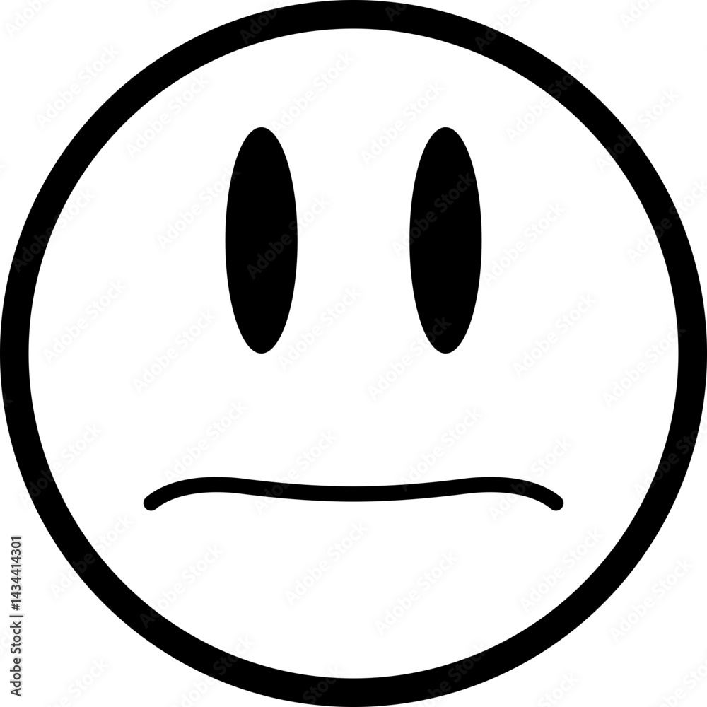 Cartoon emoticon with an exaggerated disappointed expression resembling ...