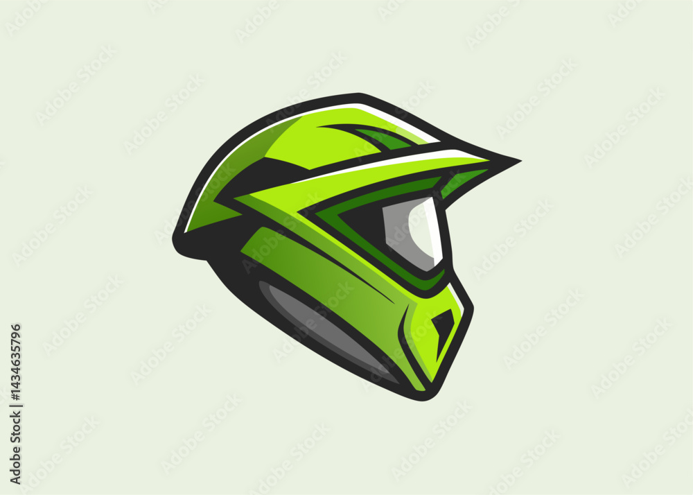 Helmet Symbol: A vibrant lime-green helmet, designed with sleek lines ...