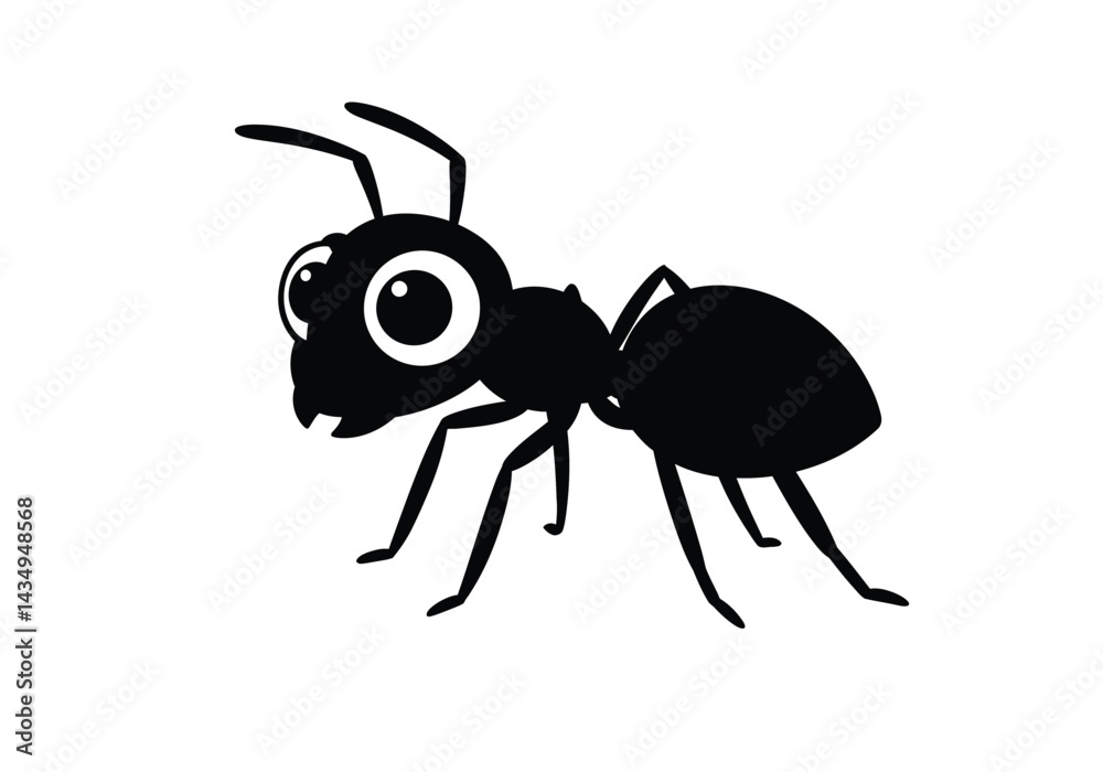 Cartoon Ant Silhouette This Image Shows A Black Silhouette Of A 2632