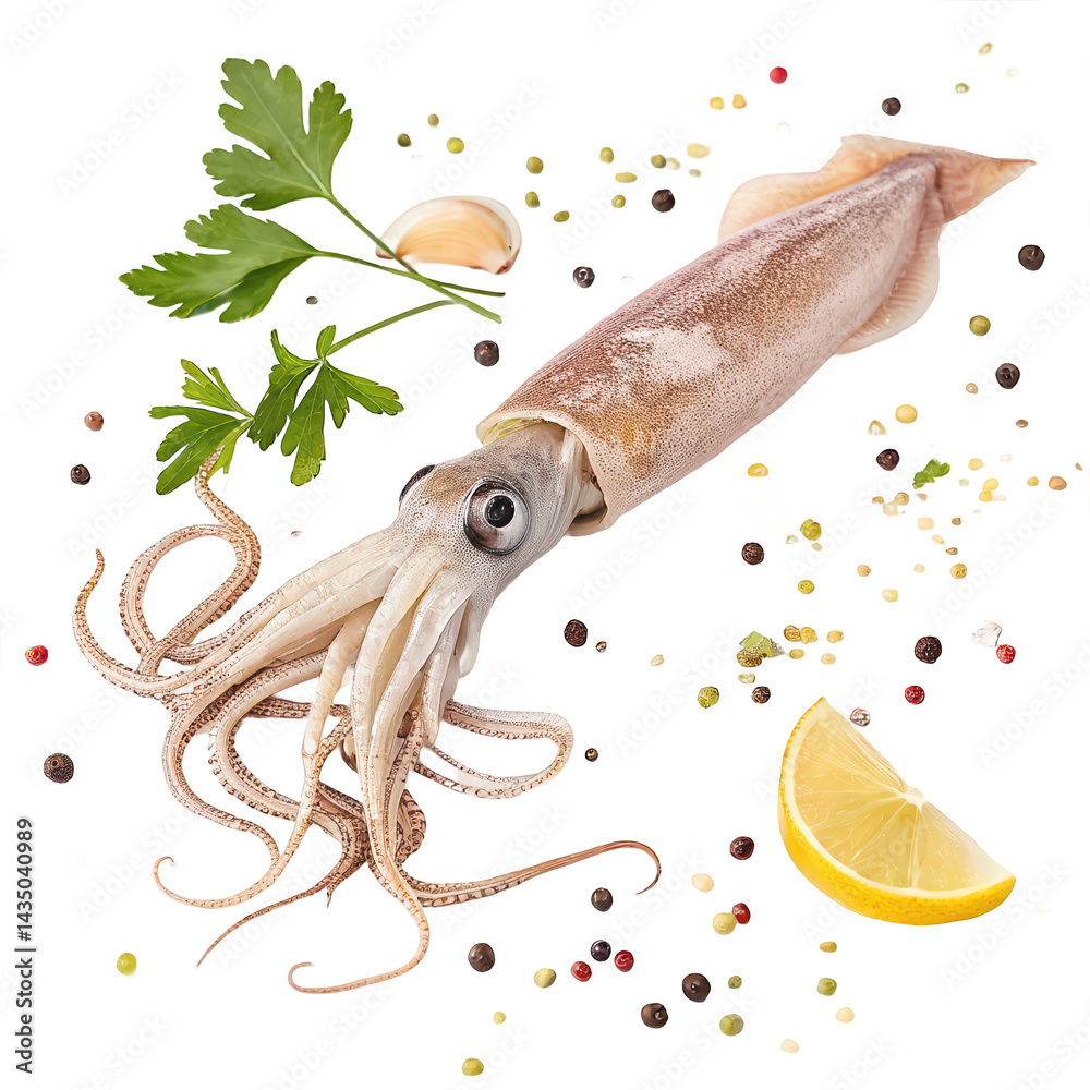 fresh squid png raw calamari png seafood tentacles png ocean ingredient ...