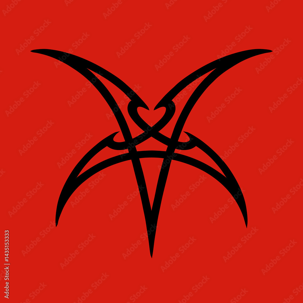 Esoteric occult pentagram, magic signs. Demon pentacle tattoo, magic ...