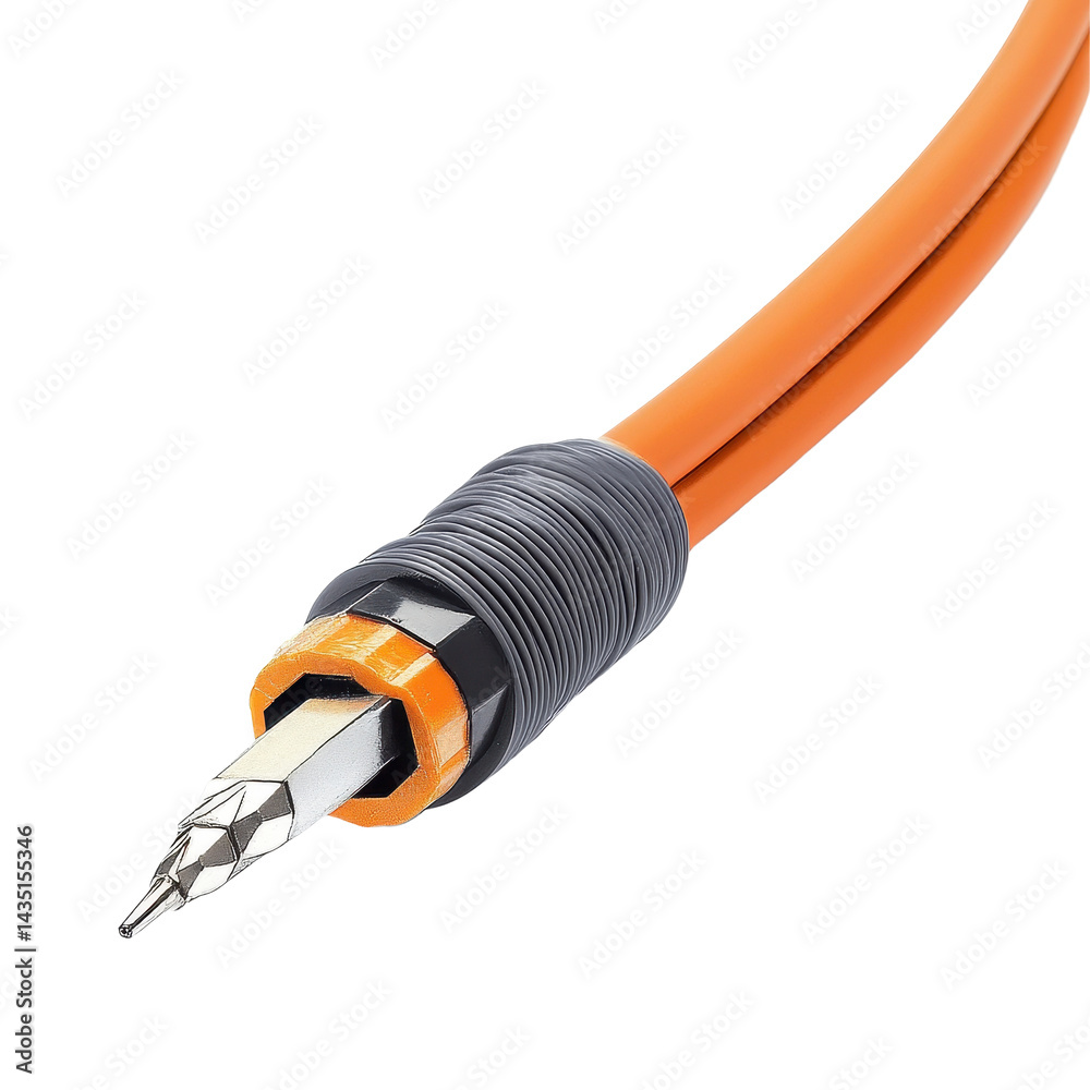 Optic cable connector displaying high precision engineering on ...