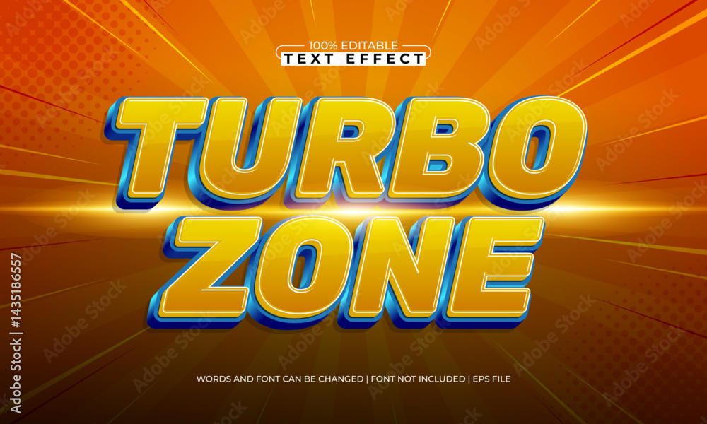 turbo zone editable text effect with a fast and speed text style Stock ...
