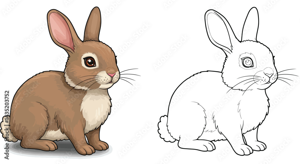 Rabbit sketch comparison: A captivating comparison showcasing a ...