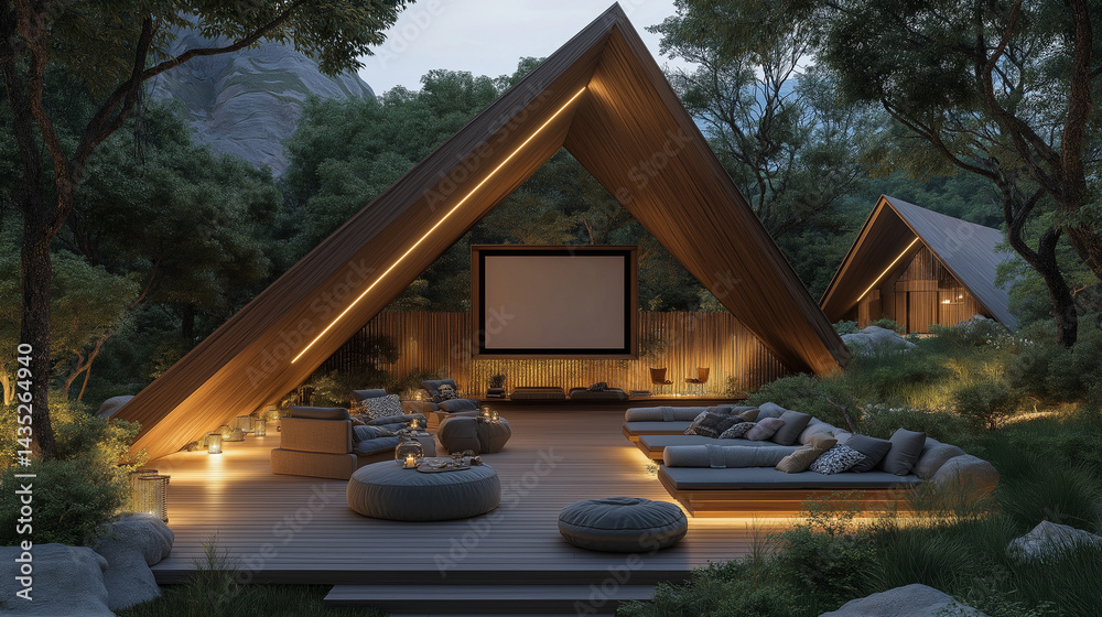 Outdoor Cinema Bliss: A stunning open-air cinema with an A-frame ...