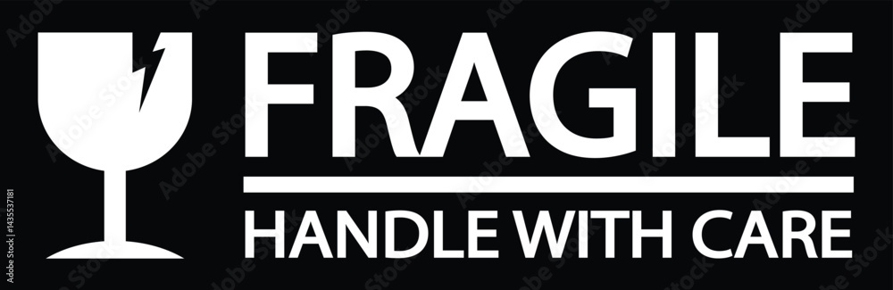 fragile icon vector. fragile handle with care icon. fragile sticker ...