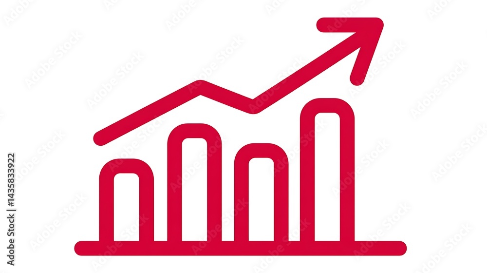 Upward trending bar graph illustrating growth and progress Stock ...