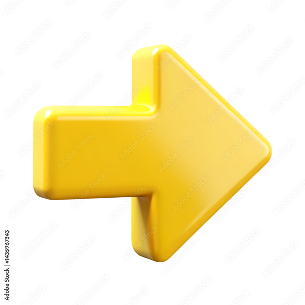 Download Free 3D Yellow Arrow Icon Perfect for Websites Apps on ...