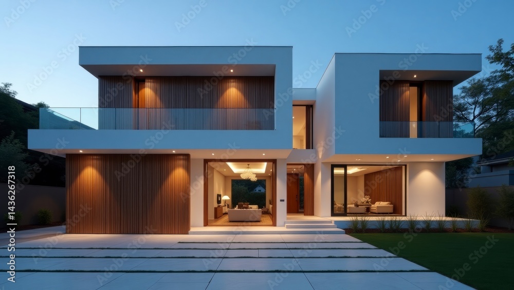 Flux dev contemporary modern house exterior featuring double height and ...