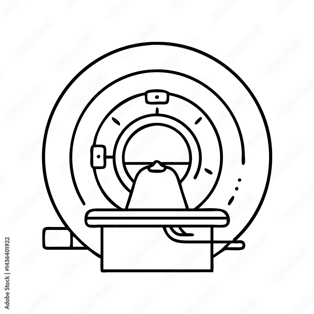 Vector de Stock mri scanner icon, mri scanner line art - simple line ...