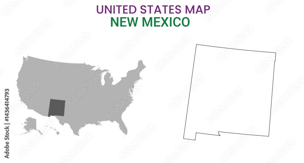 New mexico map of USA state. New mexico map vector illustration. New ...