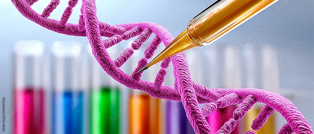 Gene editing process in a laboratory visual art modern science digital innovation detailed ...
