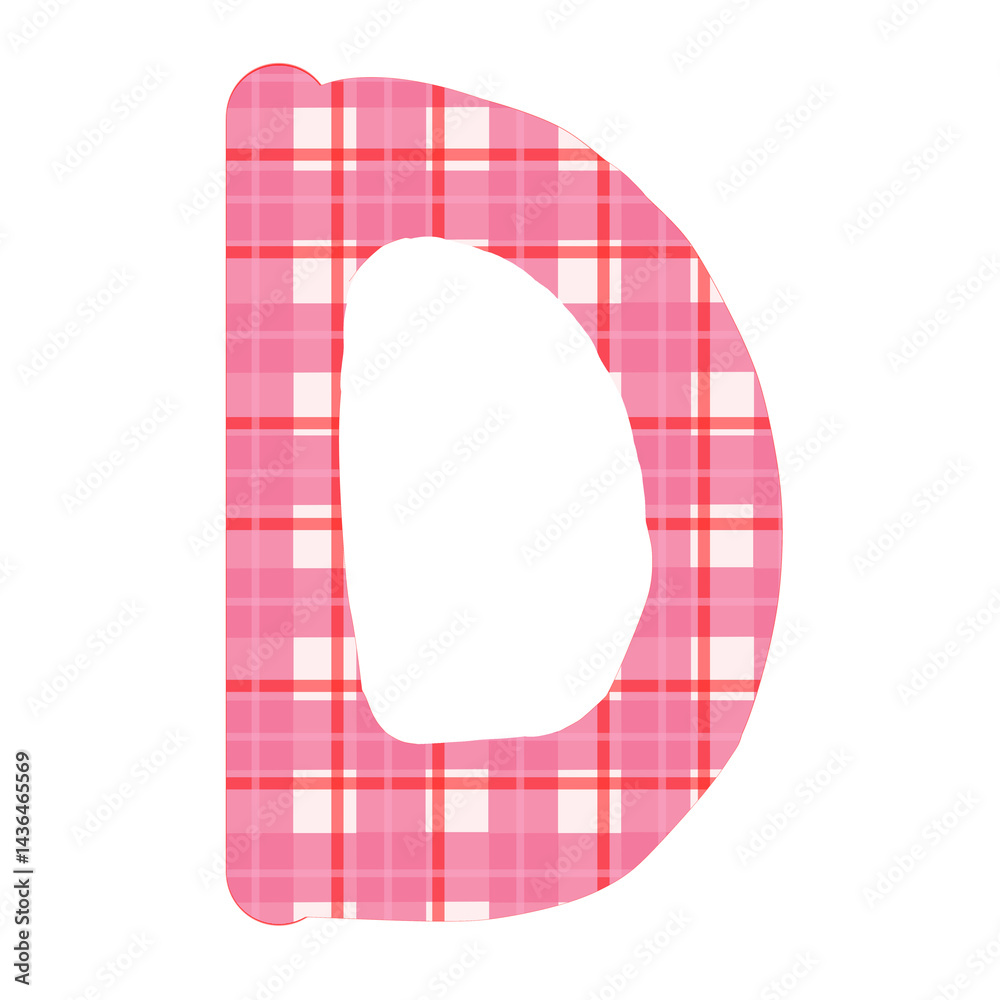 English alphabet with pink gingham texture, A to Z English alphabet ...