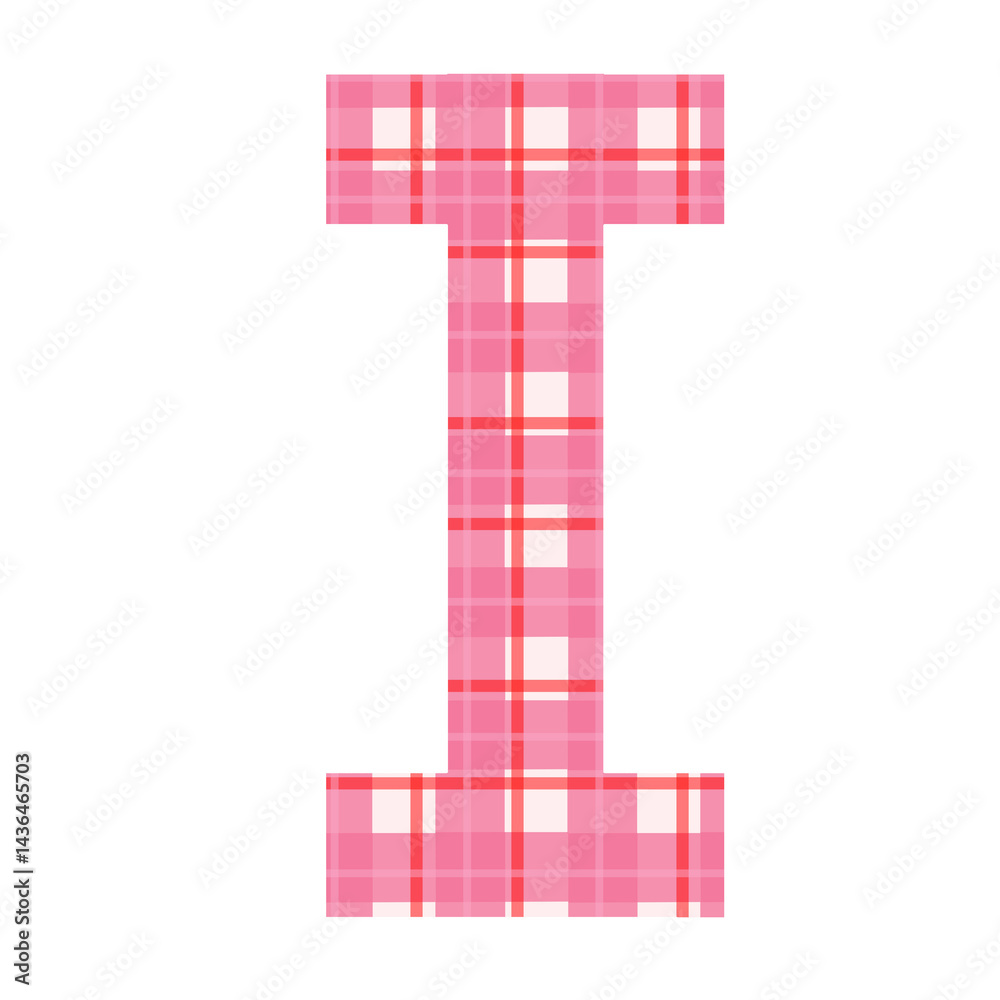 English alphabet with pink gingham texture, A to Z English alphabet ...