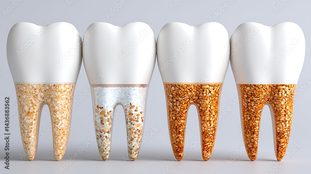 Dental Health Stages of Tooth Decay Enamel Erosion Illustration Stock ...
