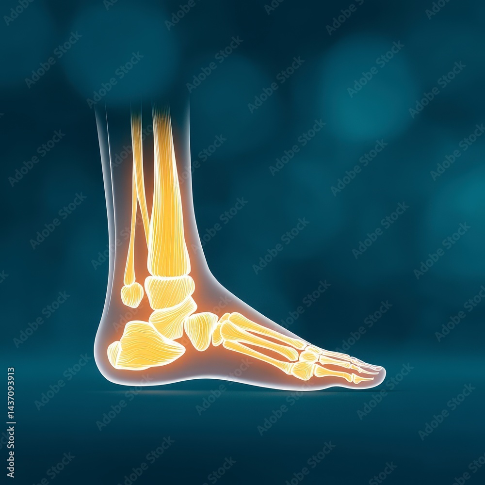 Human Foot Anatomy Plantar Fascia Bones and Ligaments Medical ...