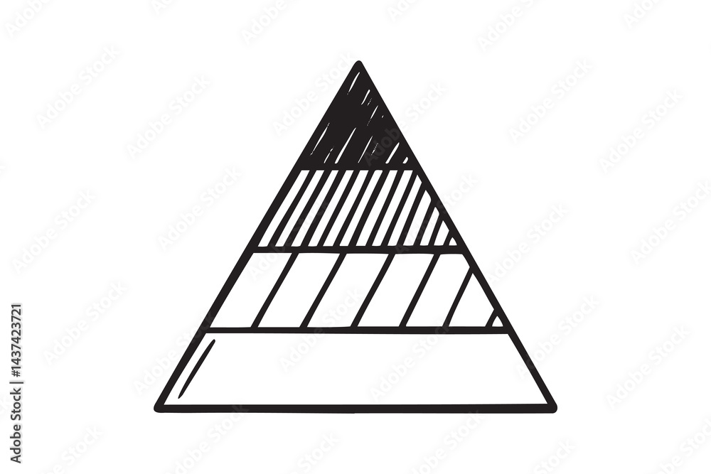 Vector de Stock triangle chart business statistics doodle hand drawn ...