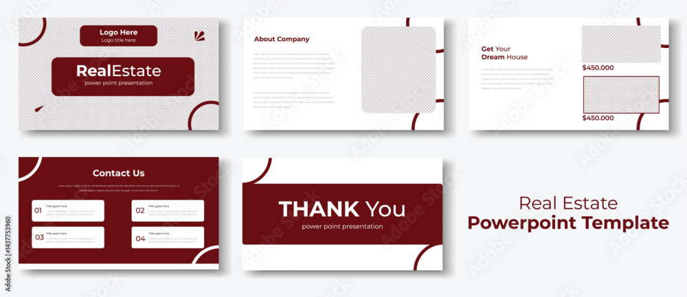 Vector de Stock Real estate powerpoint presentation, Interior Design ...